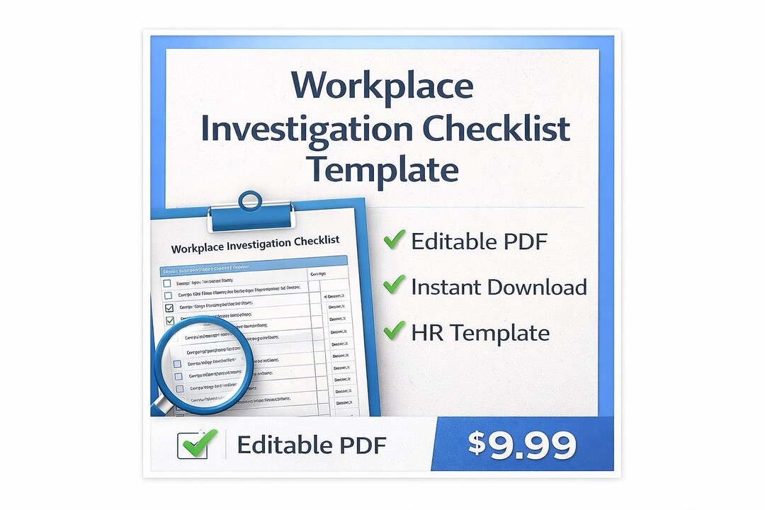 Workplace Investigation Checklist Template | HR Employee Guide (PDF ...