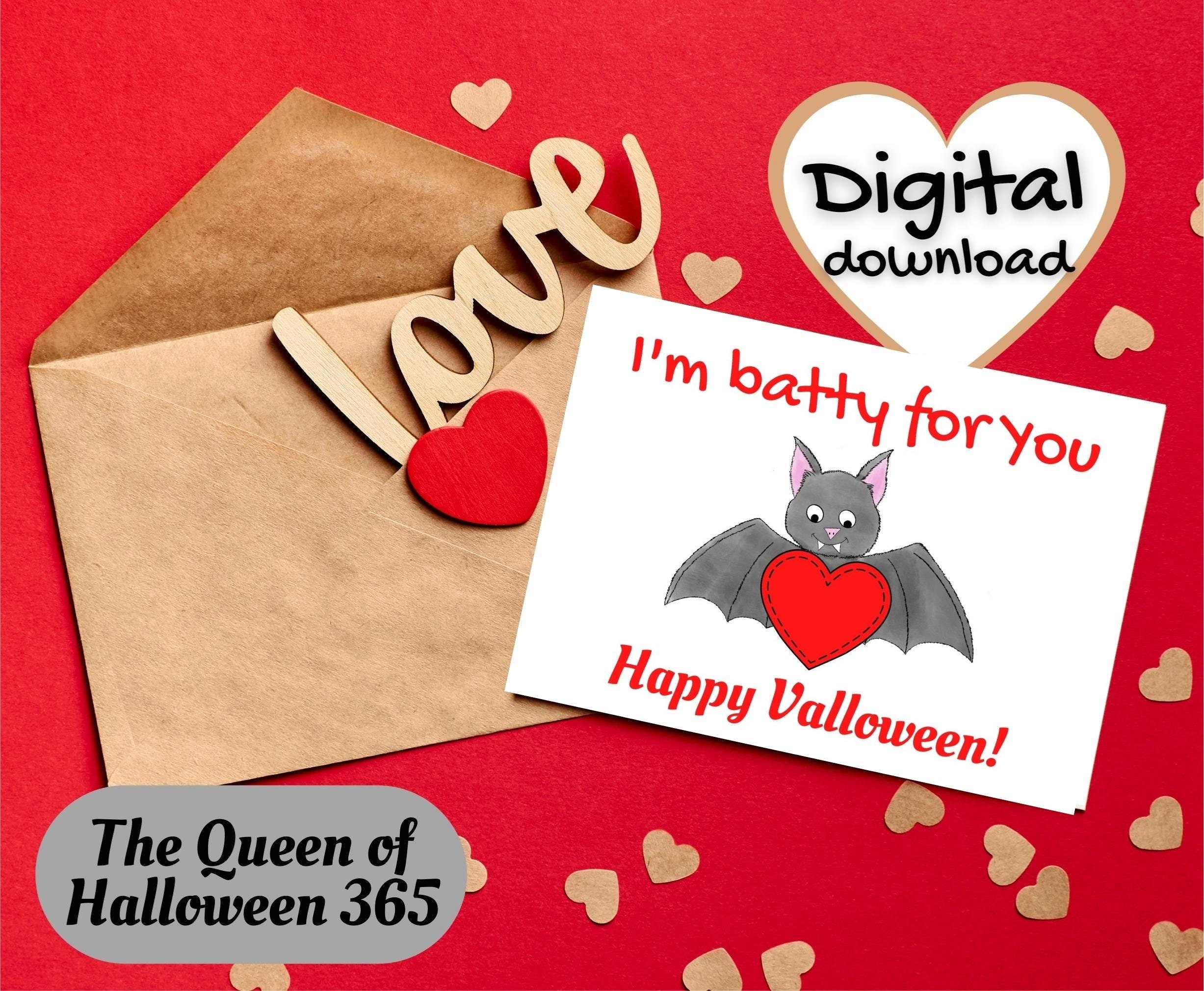 Downloadable Valentine Card, Valentine Card Printable, I'm Batty for ...