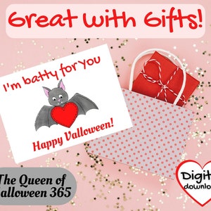 Downloadable Valentine Card, Valentine Card Printable, I'm Batty for ...
