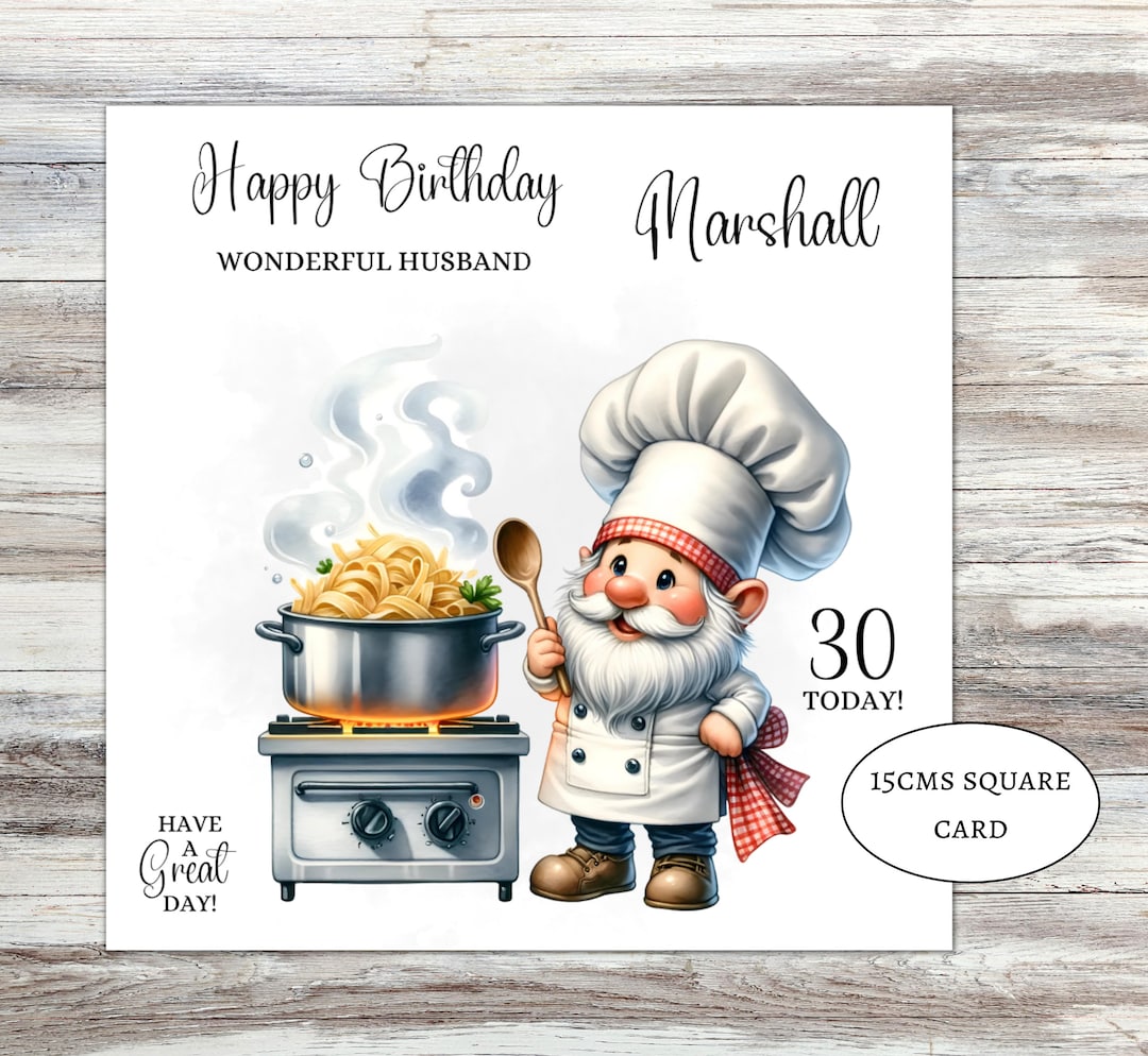 Birthday Card for a Chef, for a Cook, Personalised for Grandson, Nephew ...