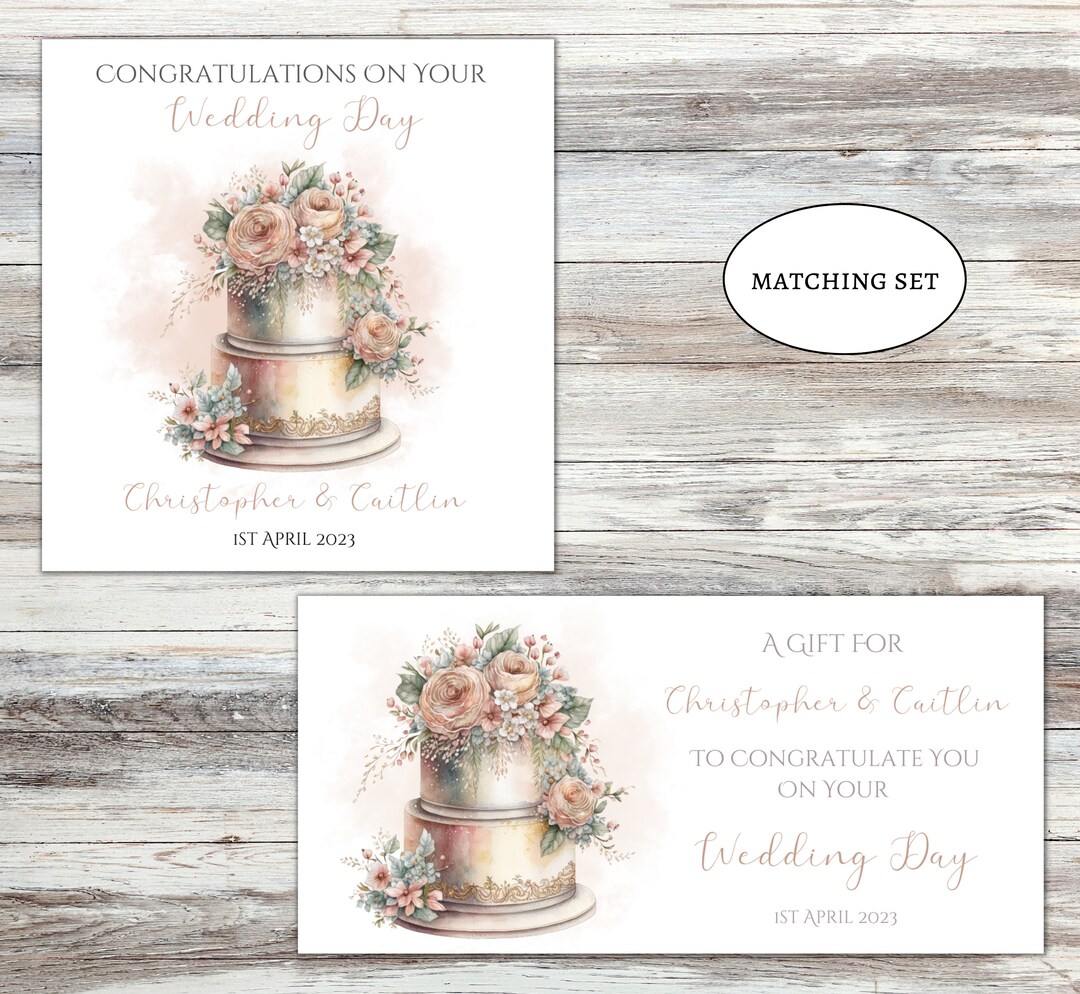 Personalised Wedding Card and Gift Wallet Matching Set Wedding Present ...