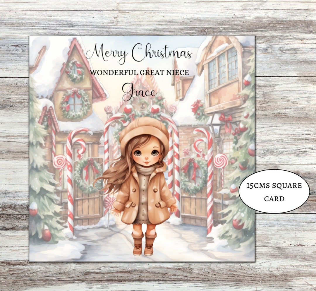 Candyland Christmas Card for Girls, for Daughter Granddaughter Sister ...