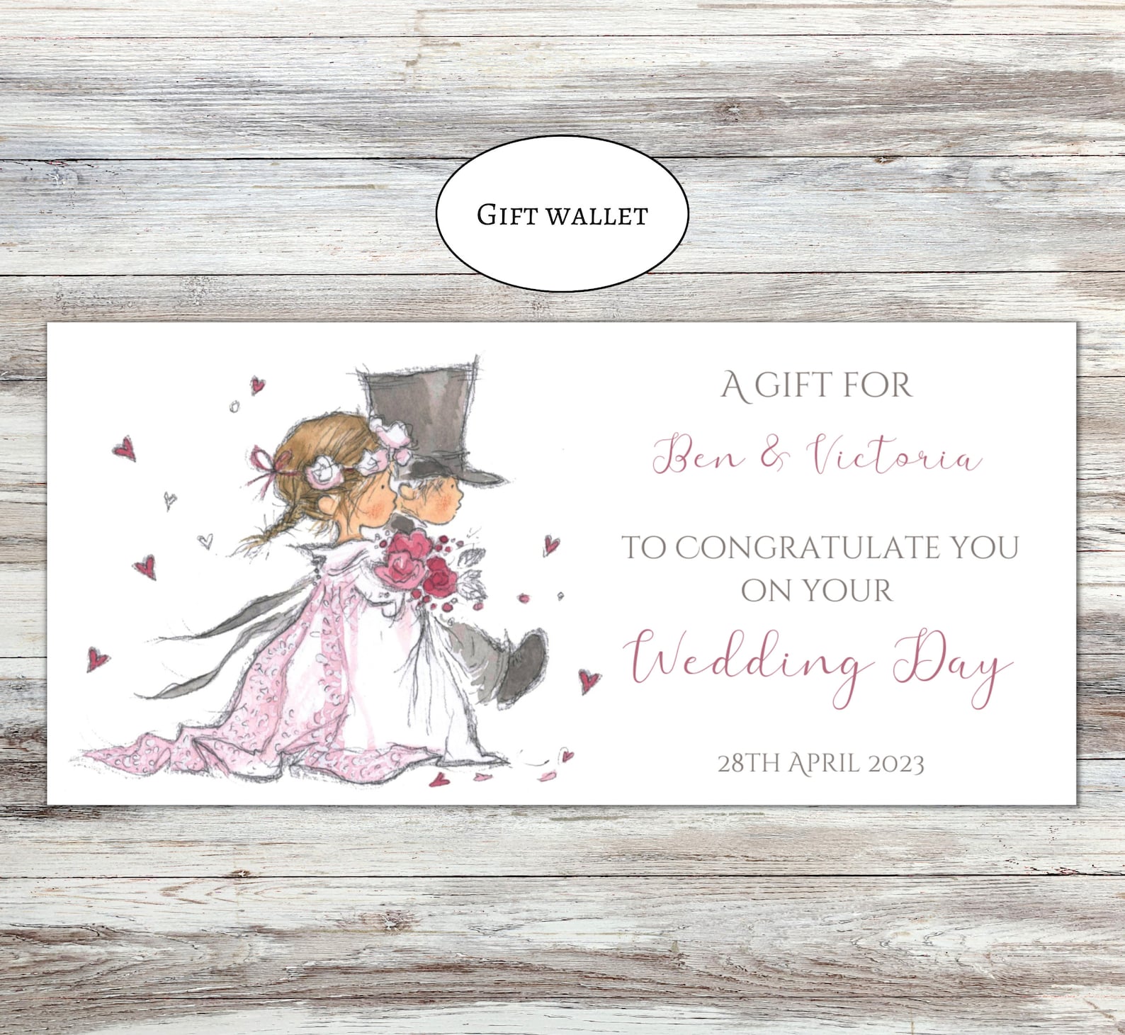 Personalised Wedding Day Gift Wallet Wedding Day Money - Etsy UK