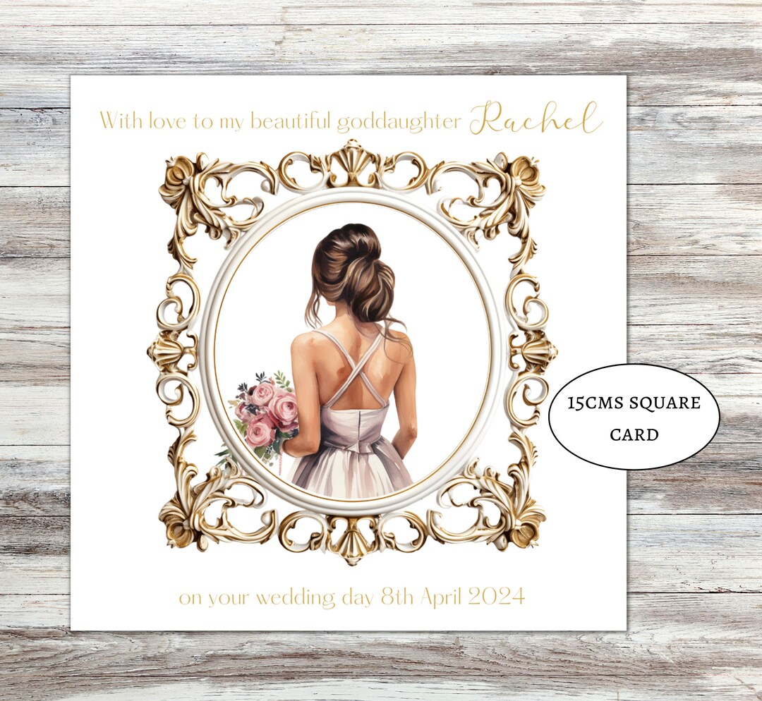 Personalised Wedding Day Card for the Bride Granddaughter Daughter ...
