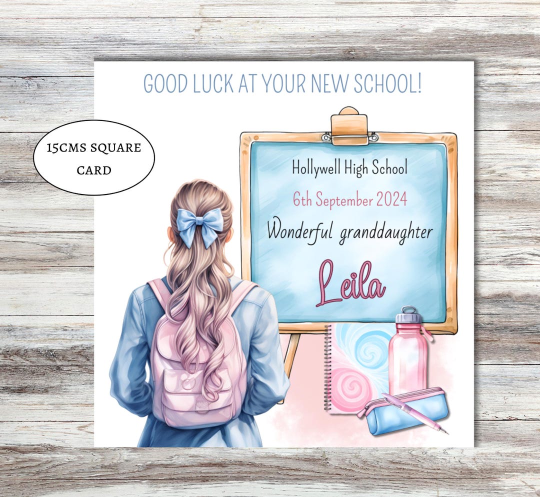 Back to School Card Good Luck at Your New School, Good Luck at ...