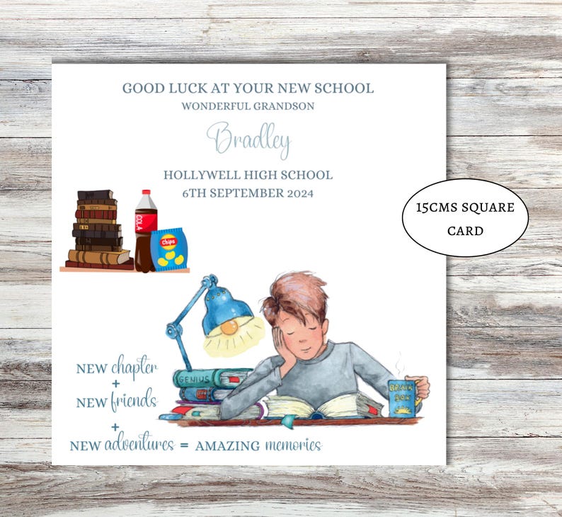 Back to School Card Good Luck at Your New School, Good Luck at ...