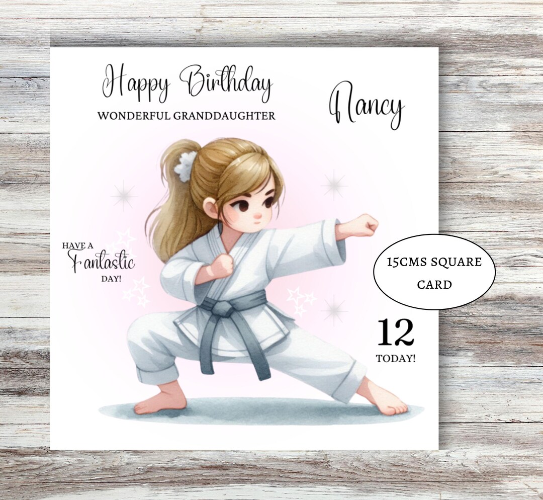 Karate Birthday Card for Girls, for Granddaughter, for Niece, Karate ...