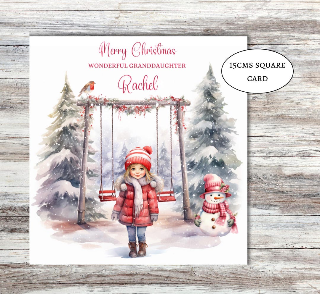 Personalised Christmas Card for Girls, for Daughter Granddaughter ...