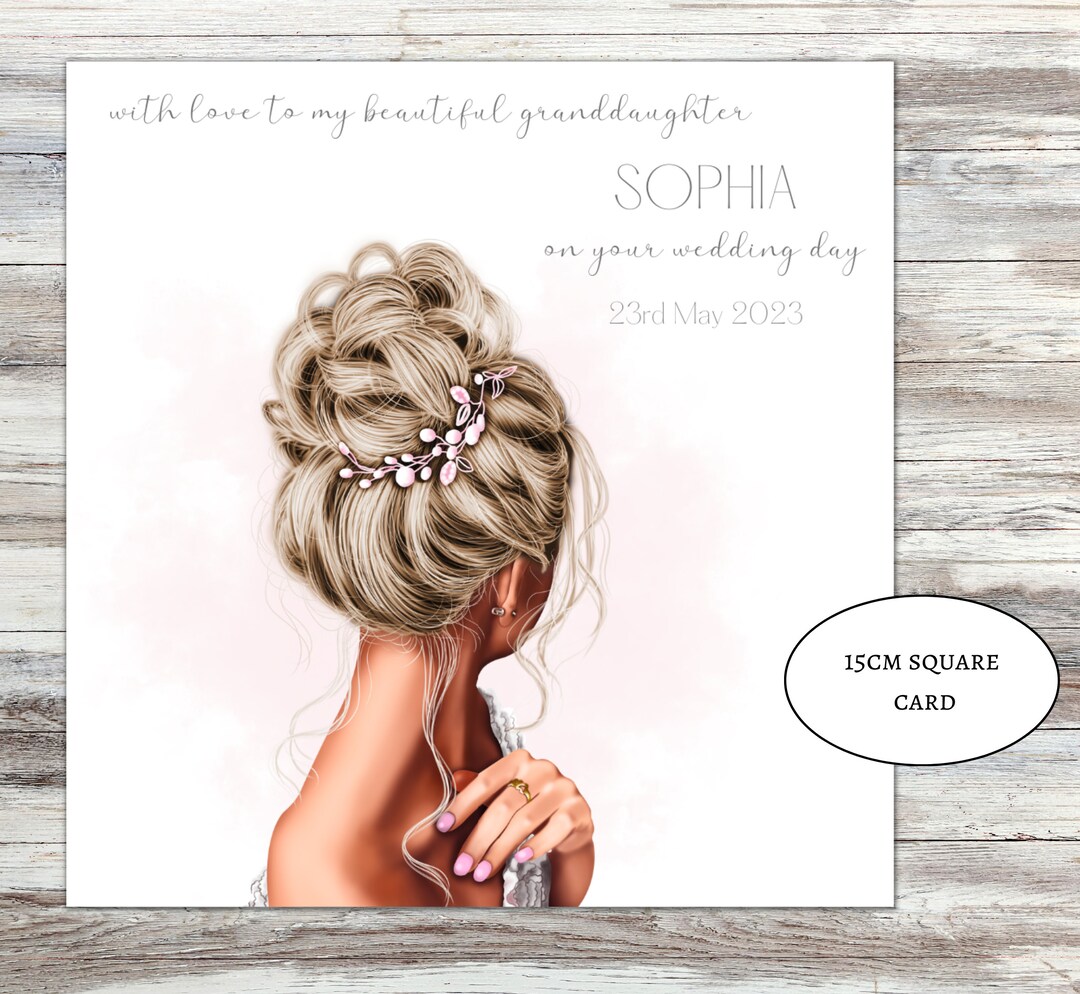 Personalised Wedding Day Card, Card for the Bride, for Granddaughter ...