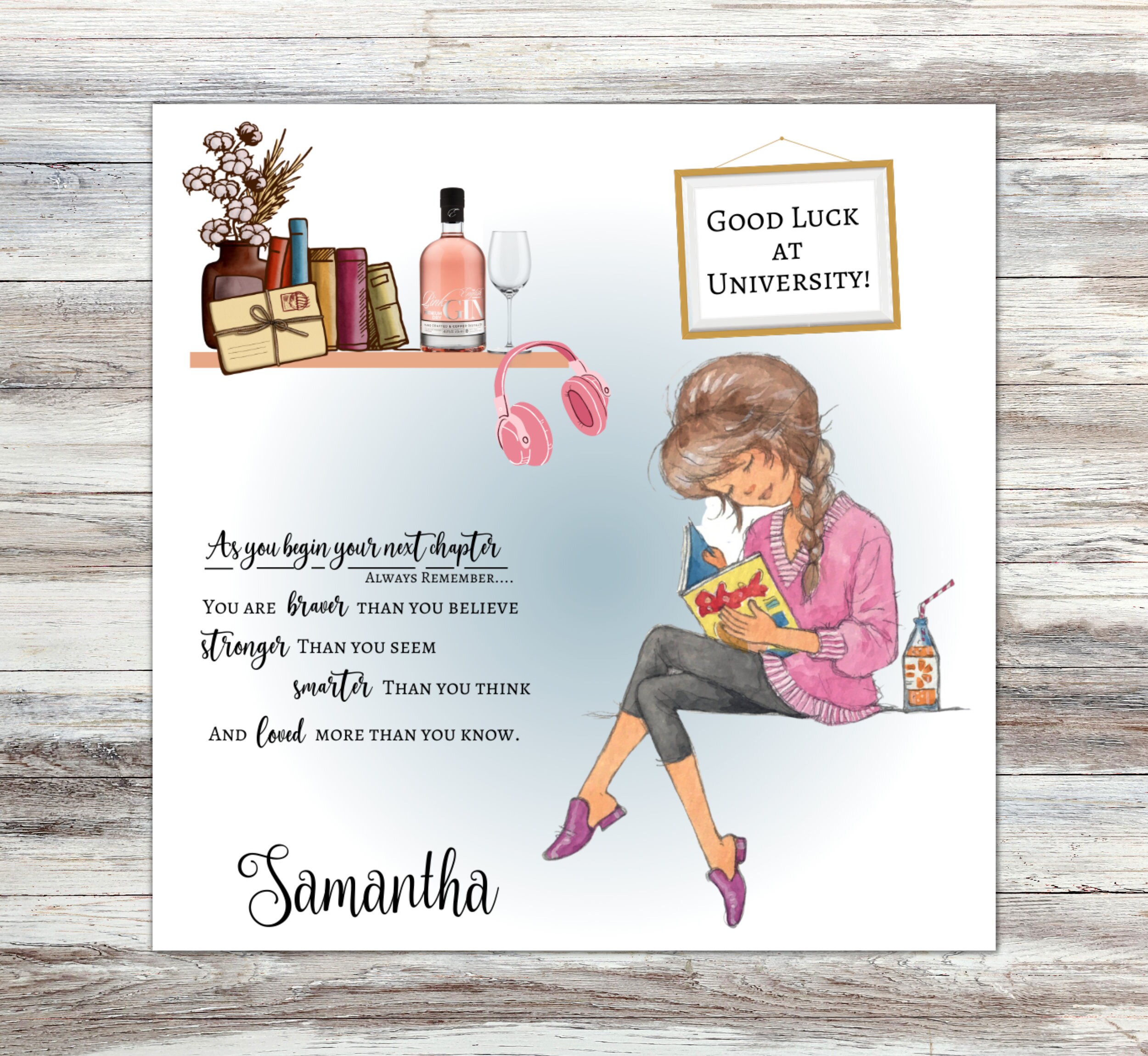 Good Luck at Uni Card for Girls University Card off to Uni - Etsy UK