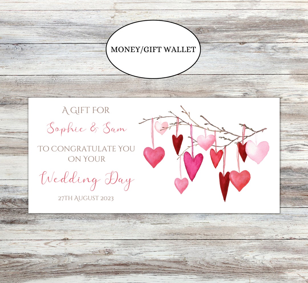 Personalised Wedding Day Card Present Gift Card, Wedding Money Wallet ...