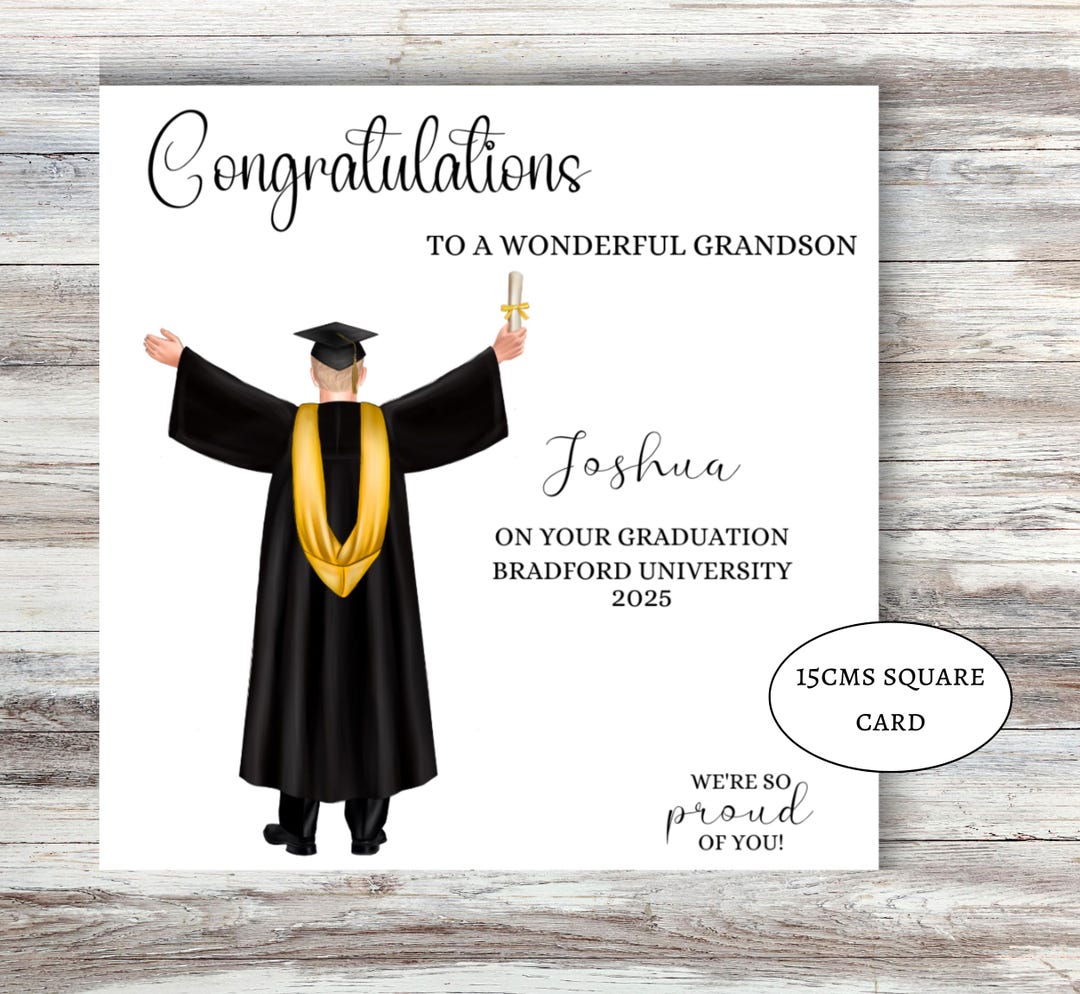 Congratulations on Your Graduation Card for Boys Personalised ...