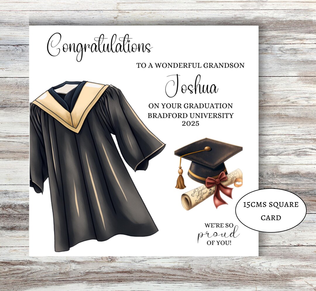 Congratulations on Your Graduation Card Personalised Graduation Card ...