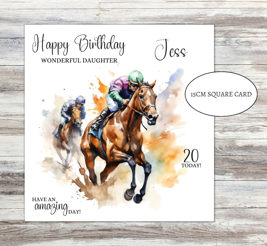 Horse Racing Birthday Card Personalised Horse Racing Birthday Card for ...
