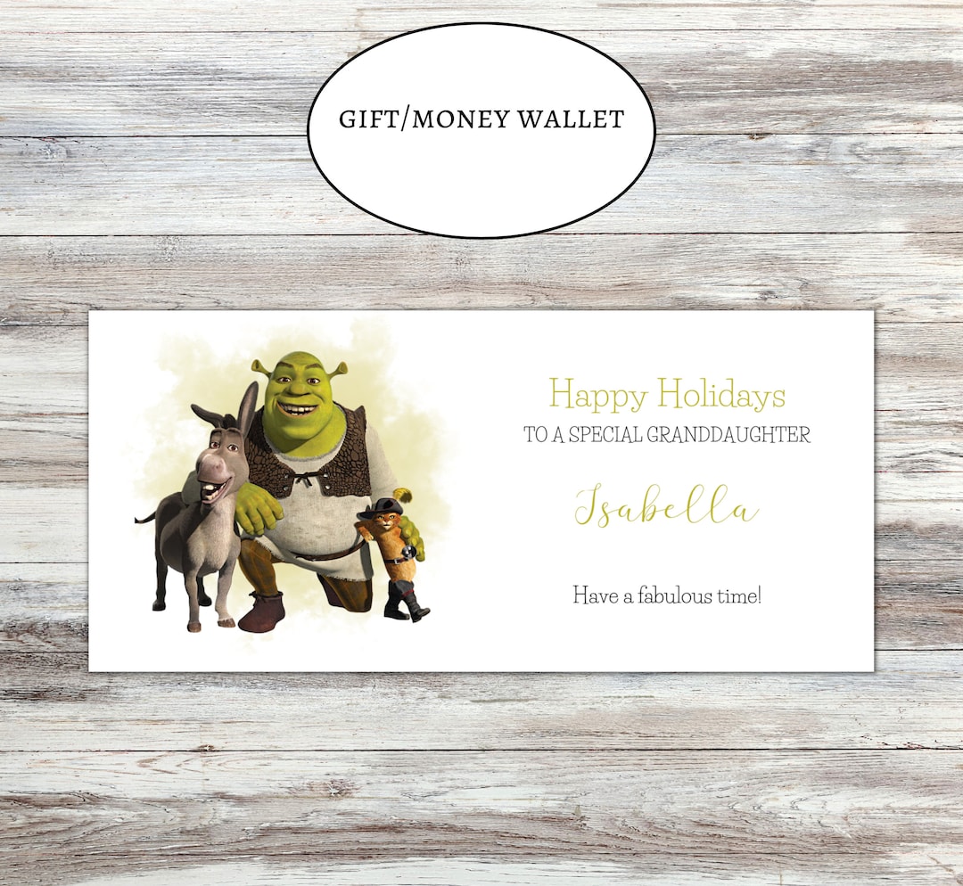 Shrek Disney Holiday Gift Wallet for Children Shrek Personalised Money ...