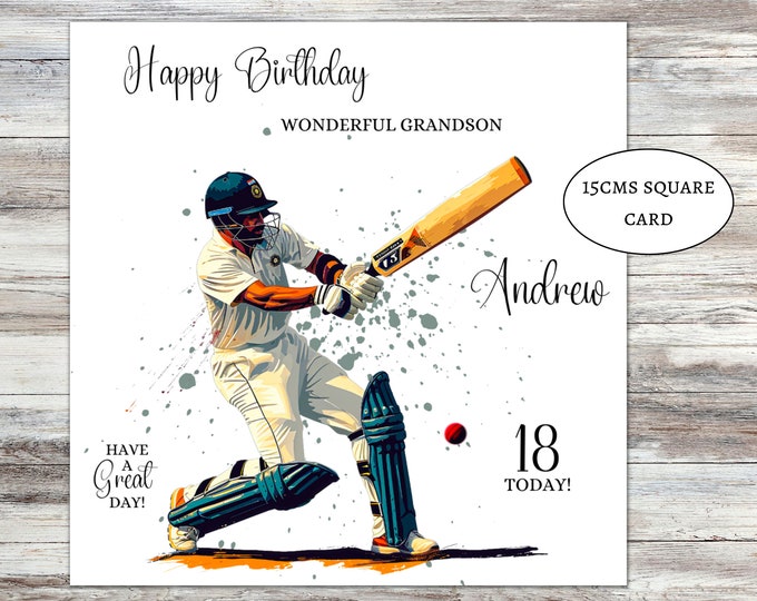 Personalised Cricket Card/cricket Birthday Card/birthday Card 50W - Etsy UK