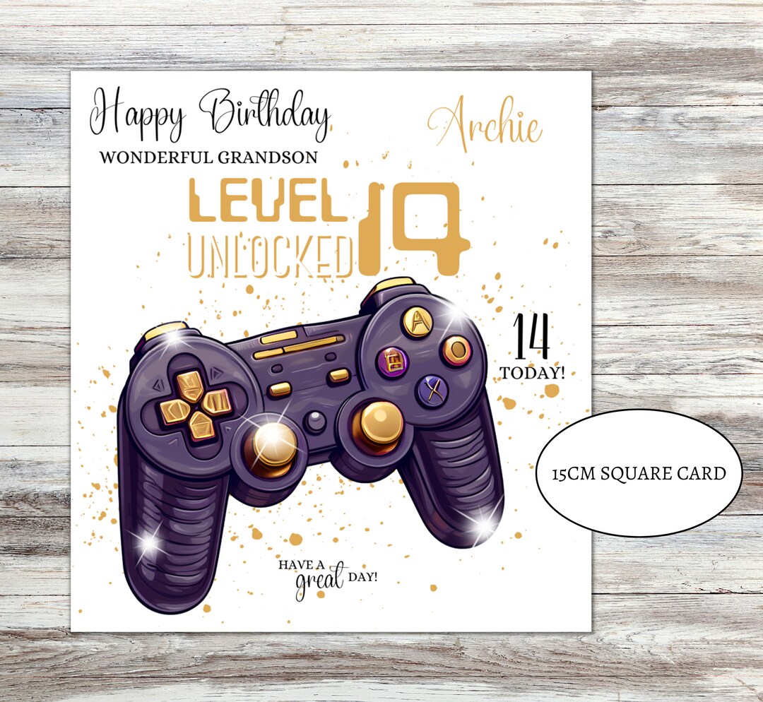 Birthday Card for Teenage Gamer Personalised for Grandson, Boyfriend ...
