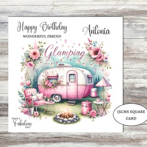 Personalised Caravan, Camper Van, Motorhome Birthday Card, Caravanning ...