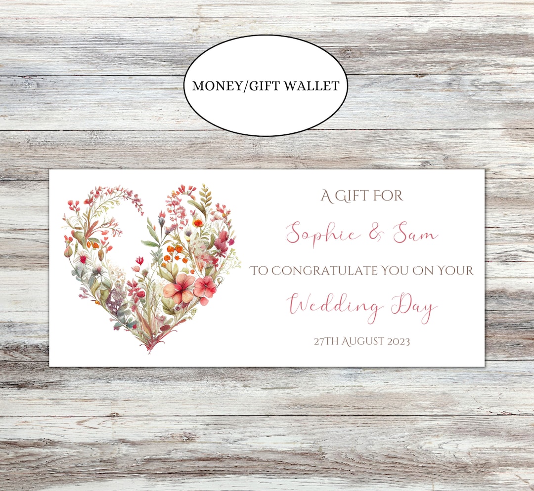 Personalised Wedding Day Card Present Gift Card, Wedding Money Wallet ...