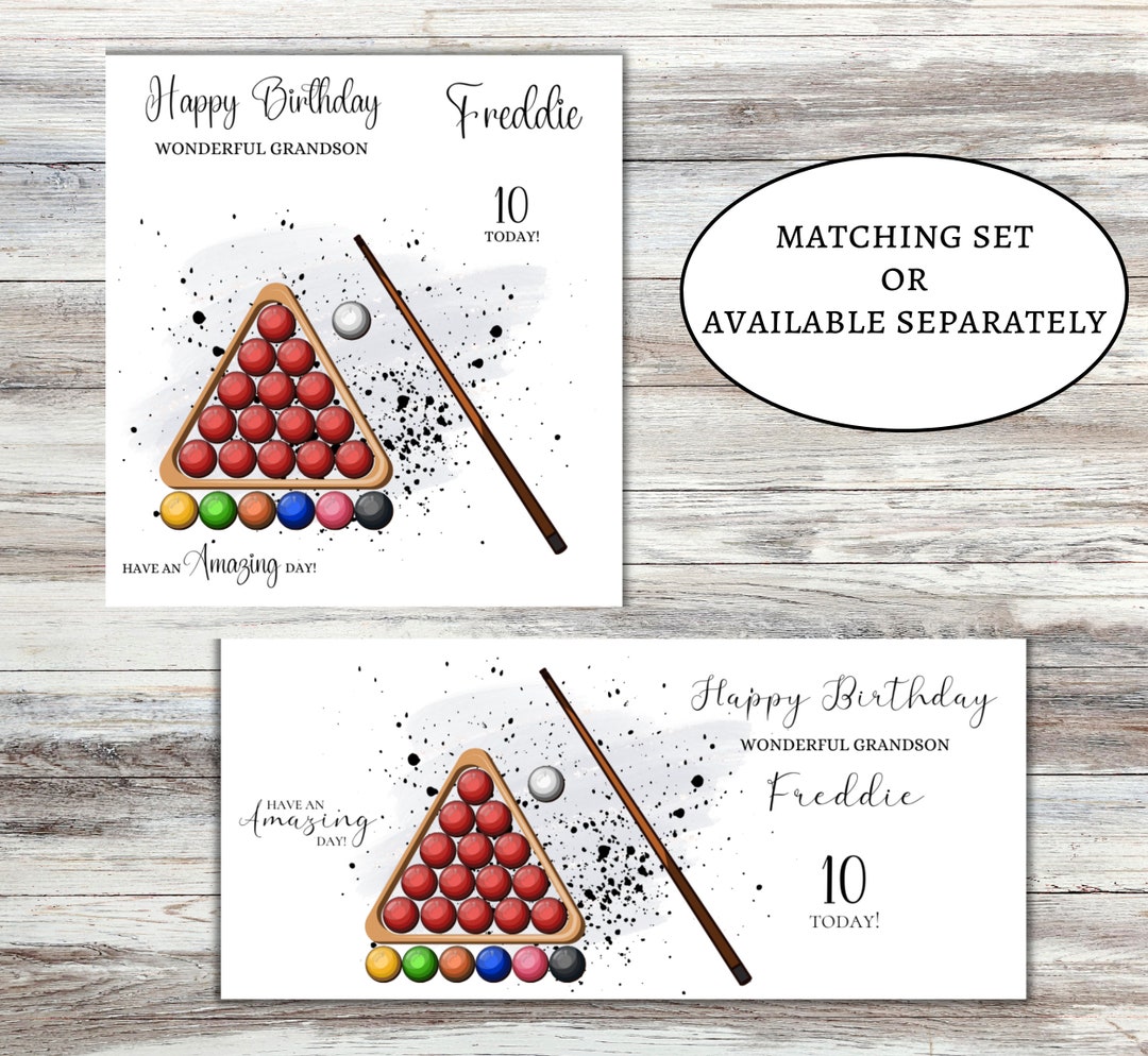 Snooker Birthday Card Gift Wallet Money Wallet for Son, for Grandson ...