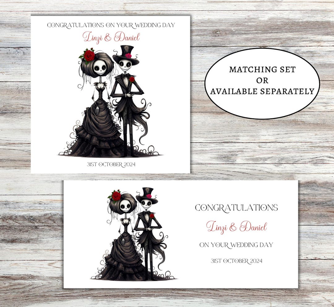 Gothic Wedding Card and Money Wallet Matching Set Wedding Present ...