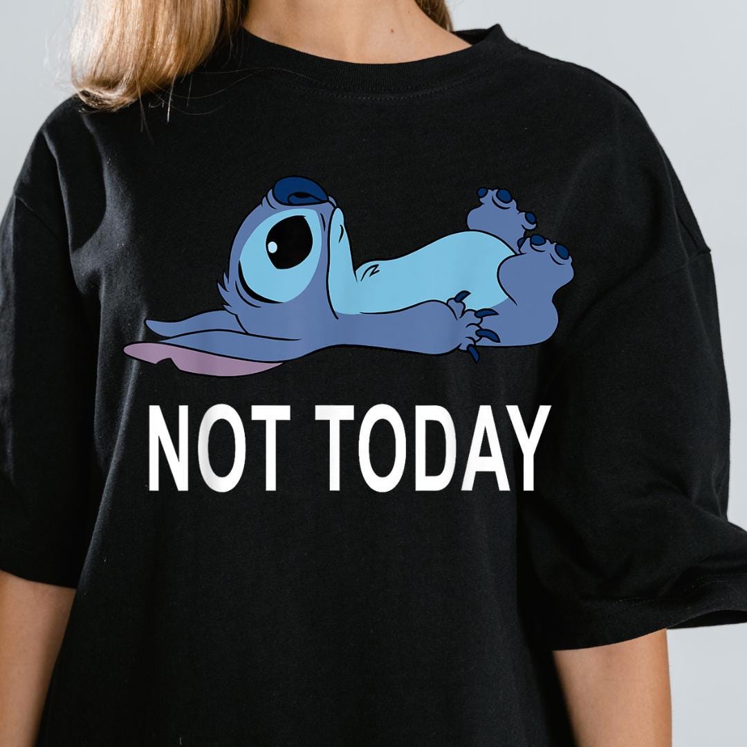 Stitch Not Today Png, Cute Cartoon Character, Transparent Design, Cute ...