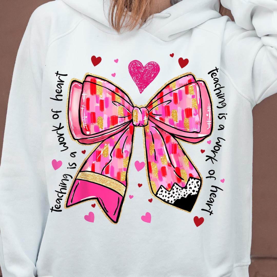 Teacher Valentine Coquette Bow Pencil Png, Teacher Gift Png, Valentine ...