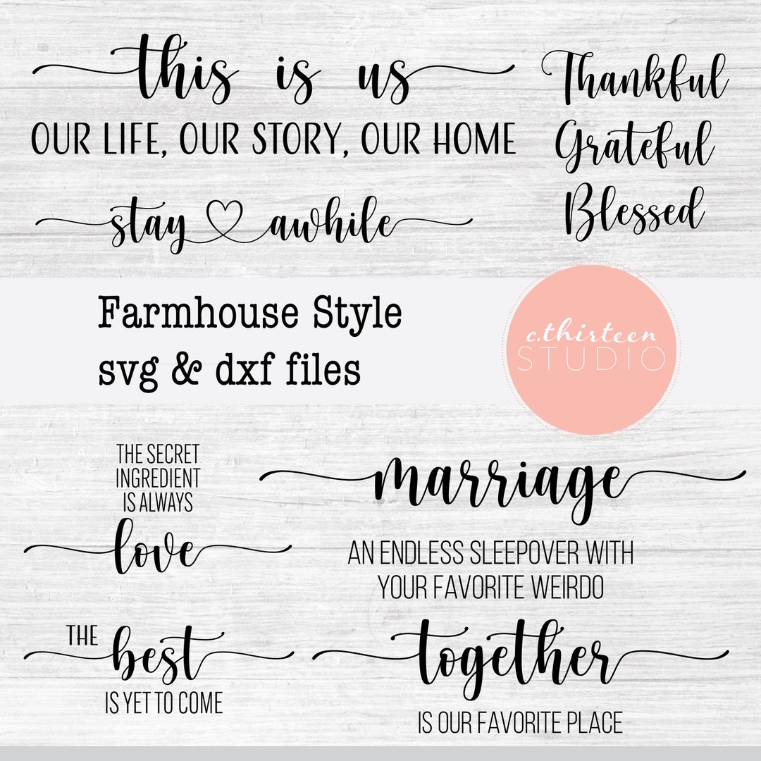 7 Farmhouse Living Room, Family Room, Entryway SVG and DXF | Circuit ...