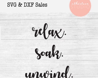 Hot Bath Wash Soak Relax Bathroom SVG DXF Silhouette Circuit Instant ...