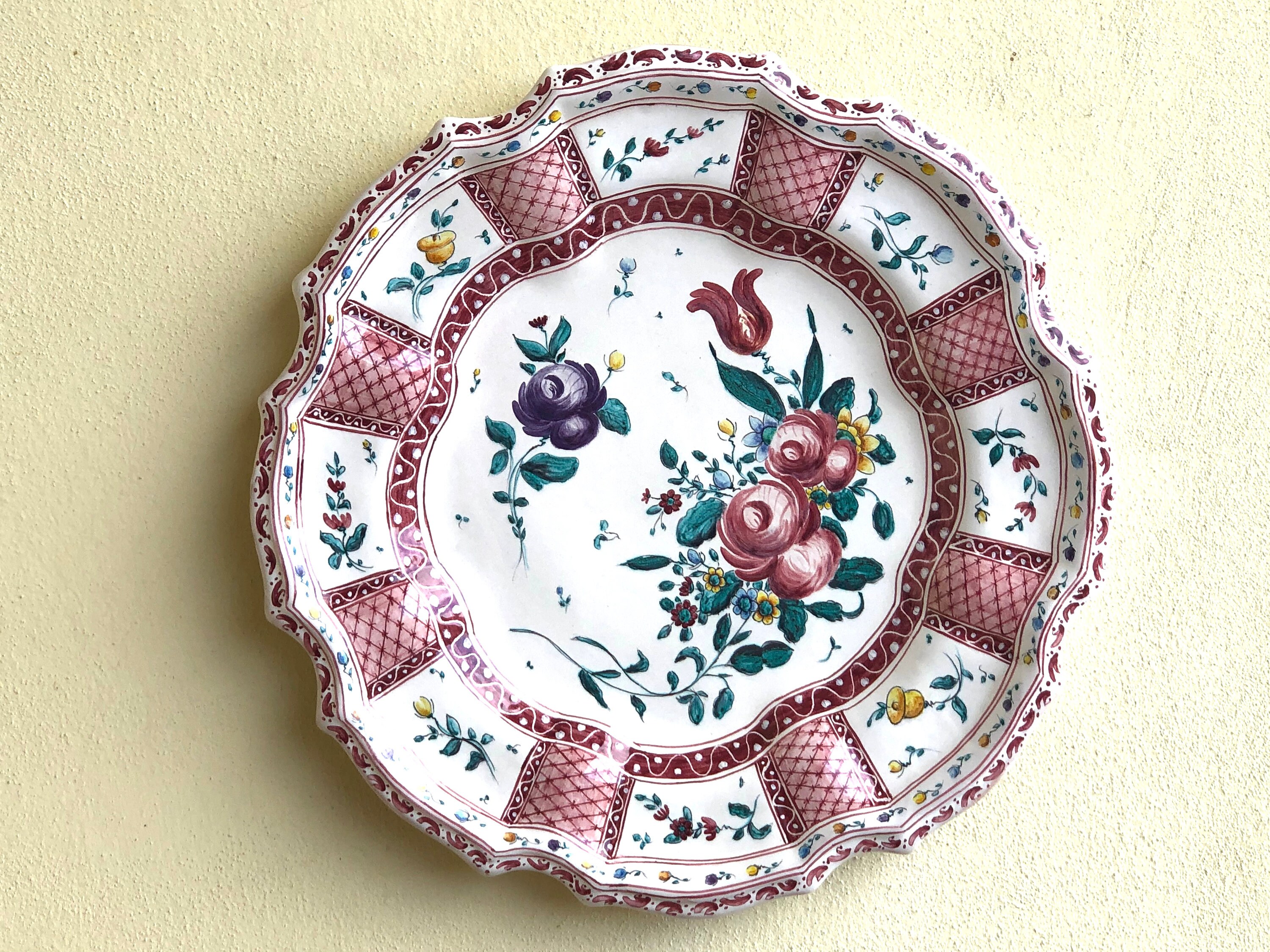 Baroque Plate Cm. 44.5 Decoration to the Rose of Pesaro With - Etsy
