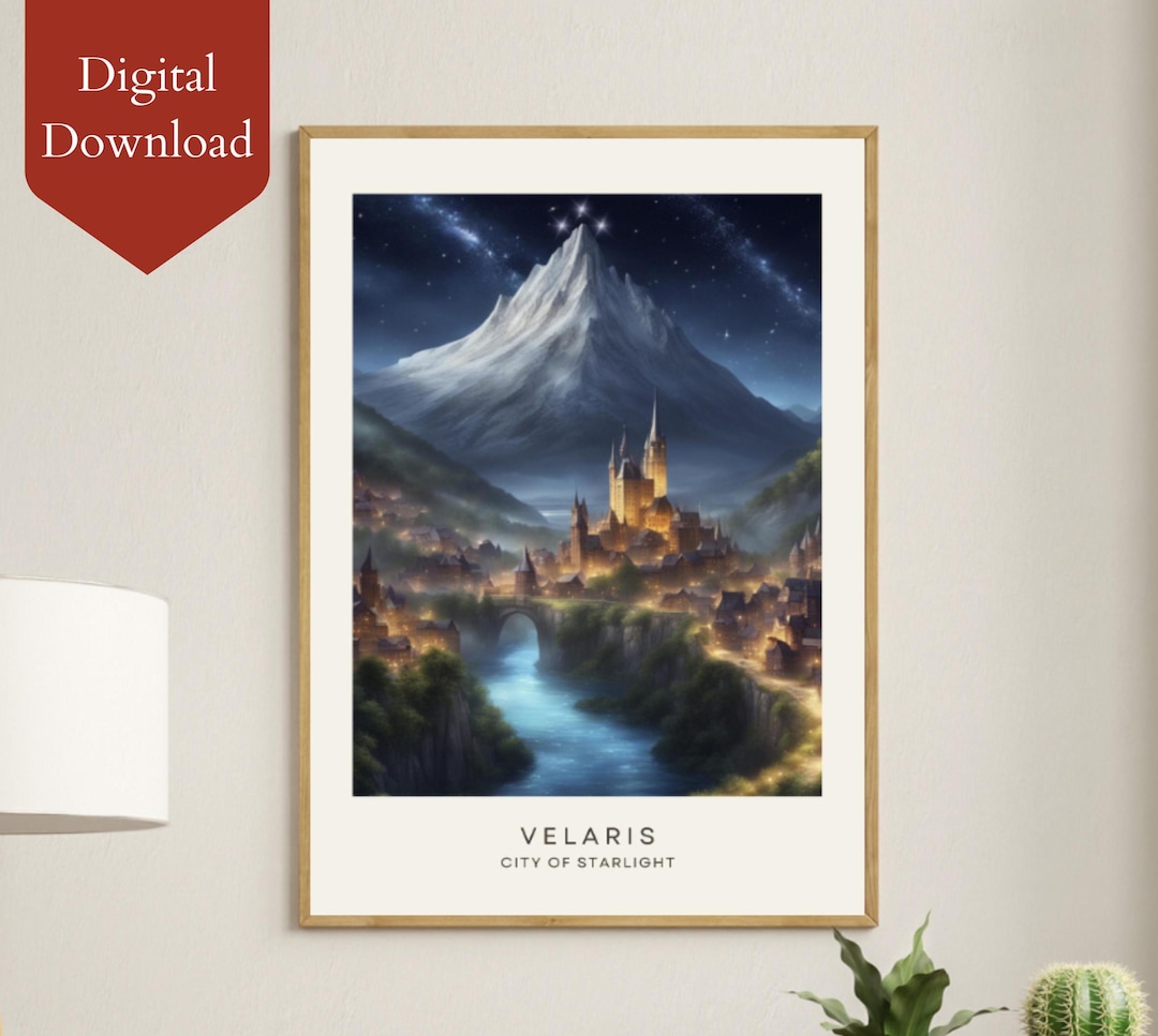 PRINTABLE - Velaris Art Print | ACOTAR | Bookish Gift | Booktok Merch ...