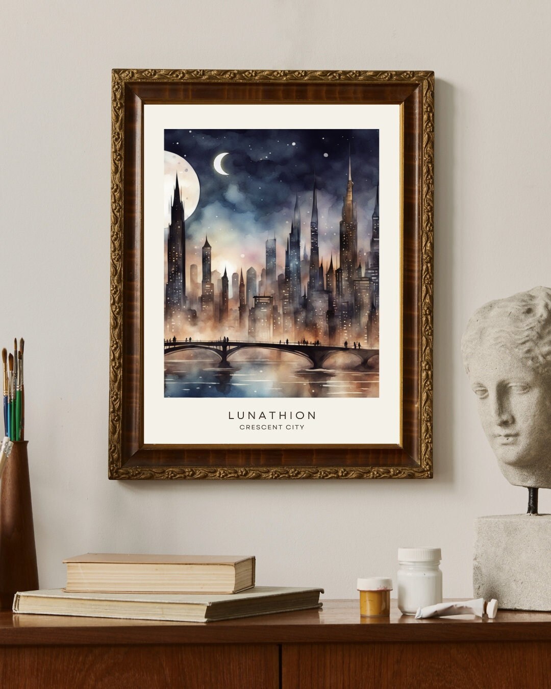 Crescent City Poster Art Print | Lunathion | HOEAB | Bookish Gift ...