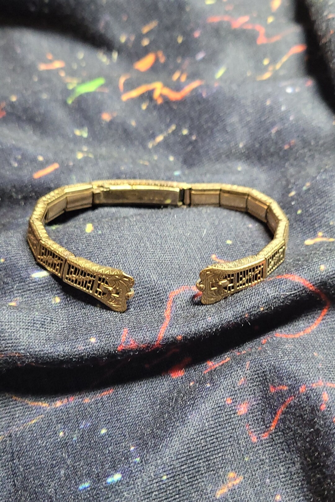 Hadley Watch Band 1920's Art Deco Gold Tone Engraved Filigree Band. - Etsy