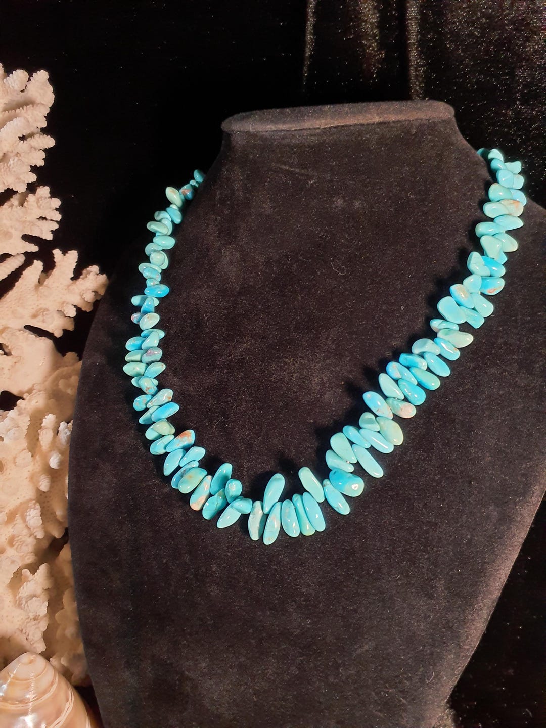 Beautiful Sleeping Beauty Turquoise Necklace Signed by J. Whitney ...