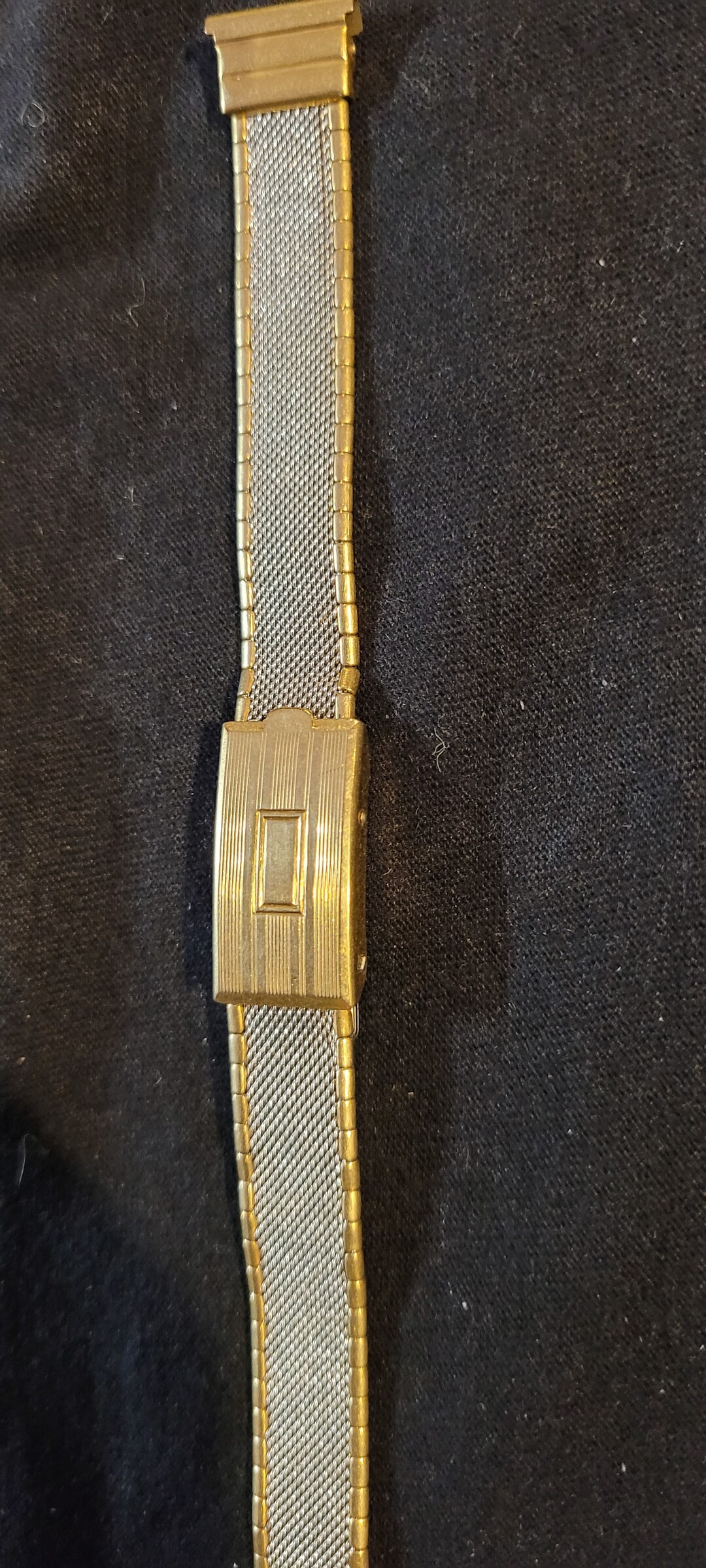 Gemex Art Deco Style Ladies Watch Band With Silver Mesh and Gold ...