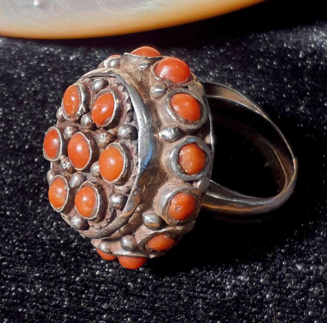 Unique Navajo Snake Eye Ring | Vintage Estate Jewelry | Size 6" - Etsy