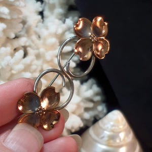 Vintage Stuart Nye Copper Dogwood Pin and Earrings Set - Etsy