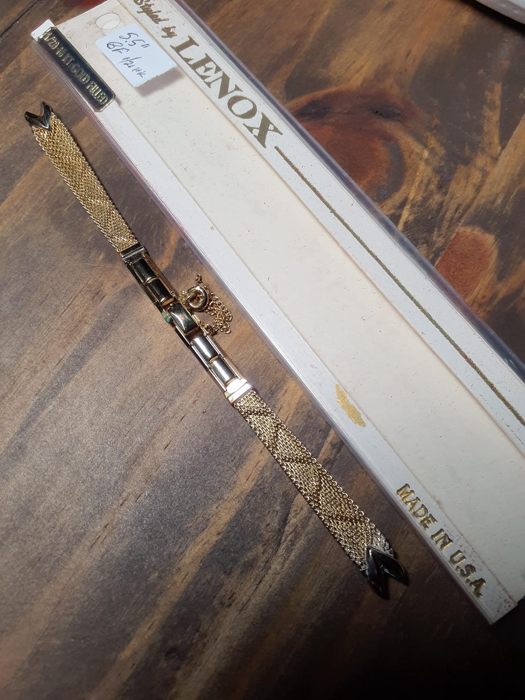 Lenox Vintage Ladies Watch Band. Mid-century Gold Tone With Triangular ...