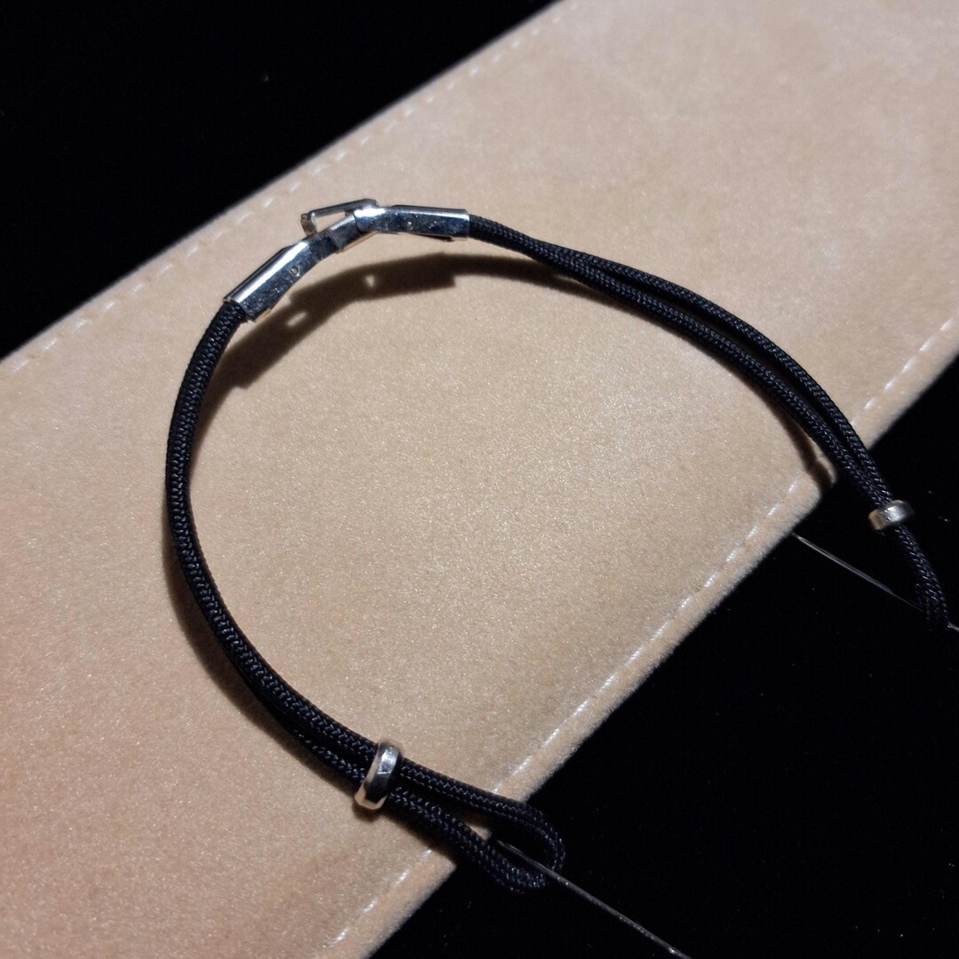 Lenox Corded Watch Band for Vintage Watches - Black Cord & Silver Tone ...