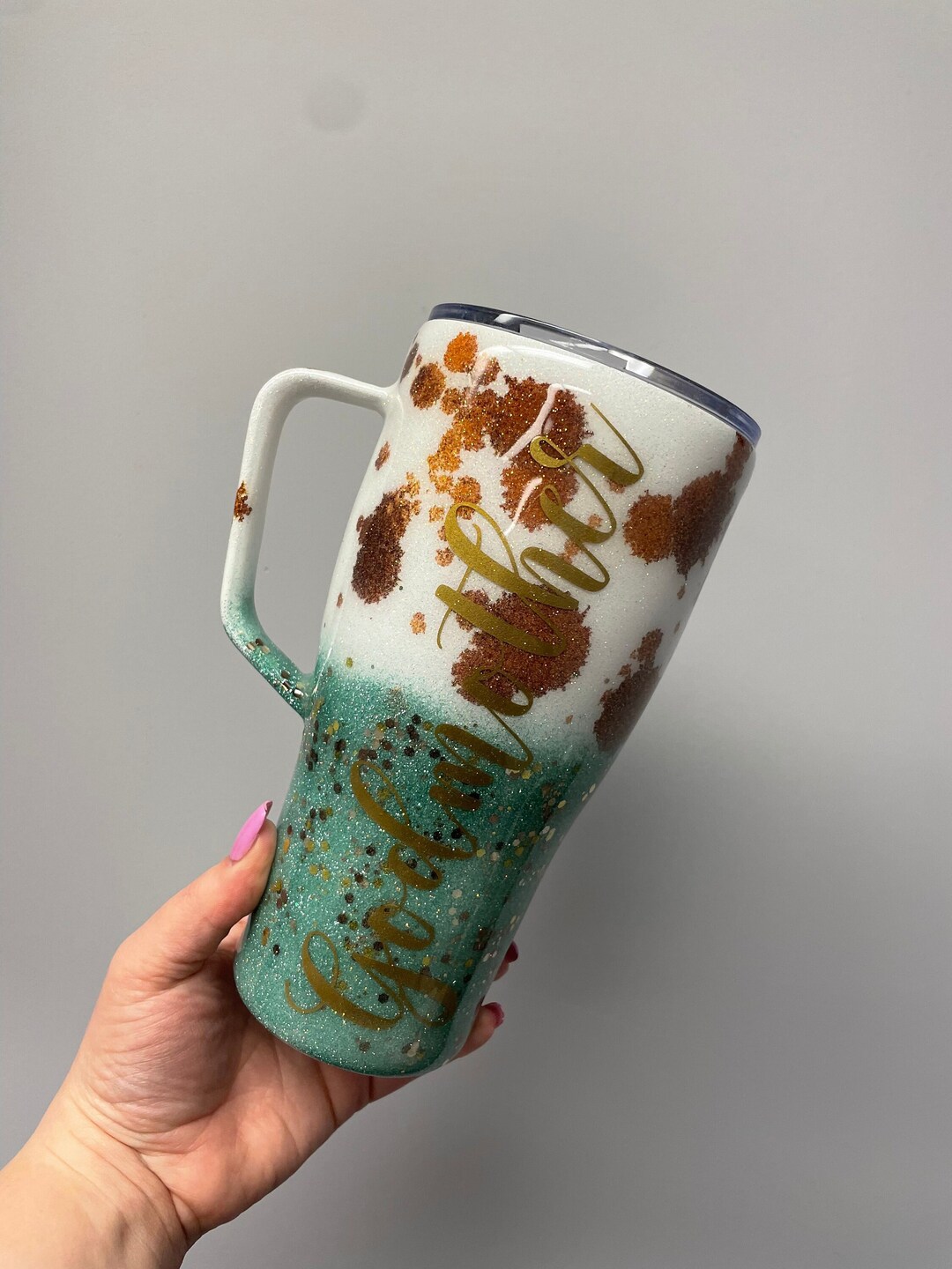 Personalized Cow Print Tumbler With Name Added, Cow Print Cup, Cow ...