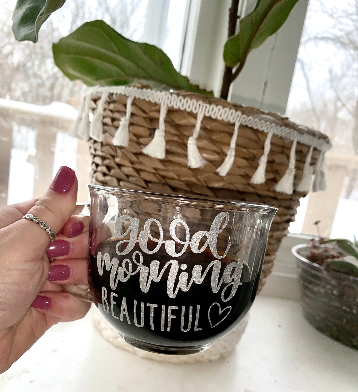 Good morning beautiful coffee cup good morning beautiful | Etsy