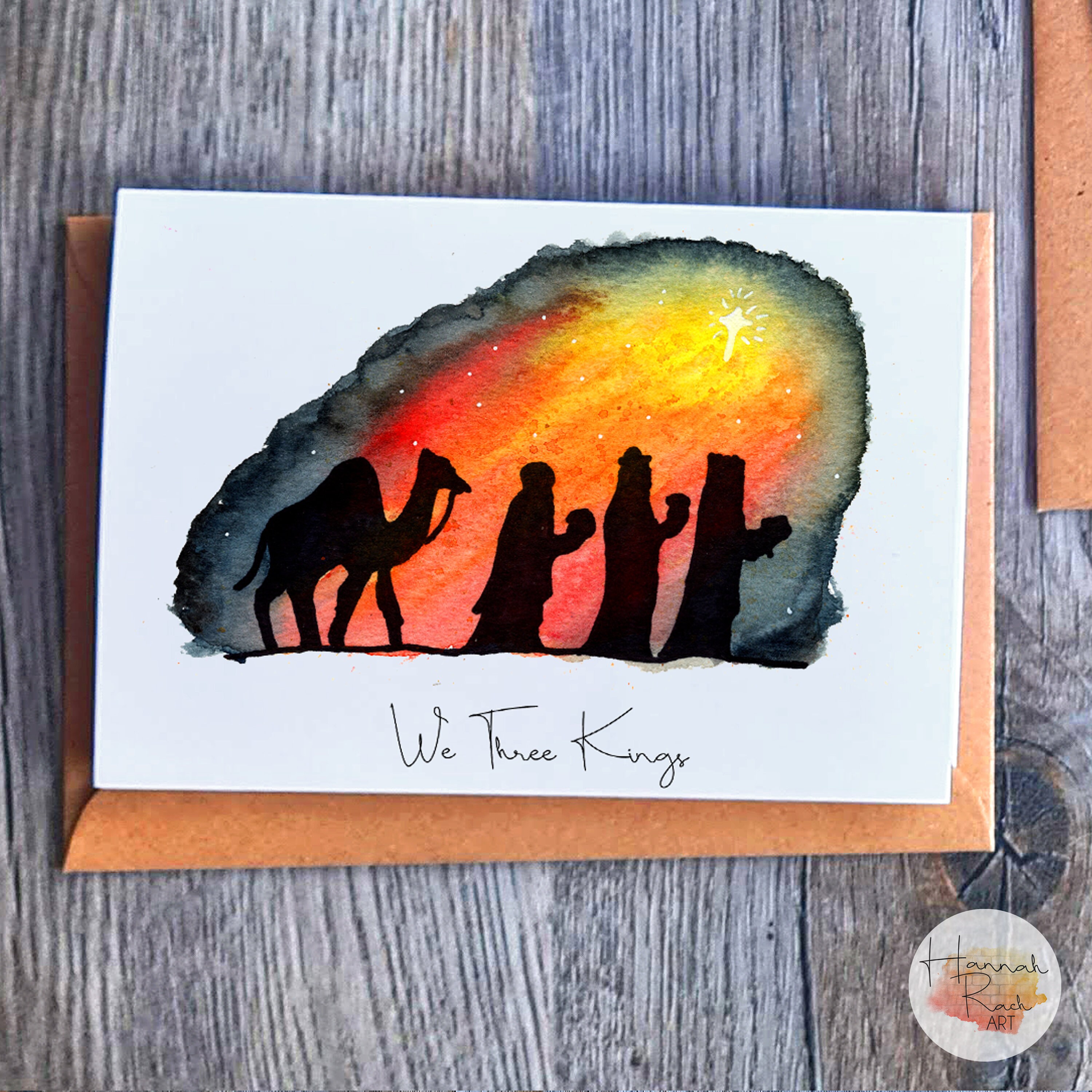 Christian Watercolour Christmas Cards - Religious Nativity Silhouette ...