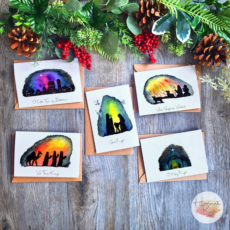 Christian Watercolour Christmas Cards Religious Nativity - Etsy