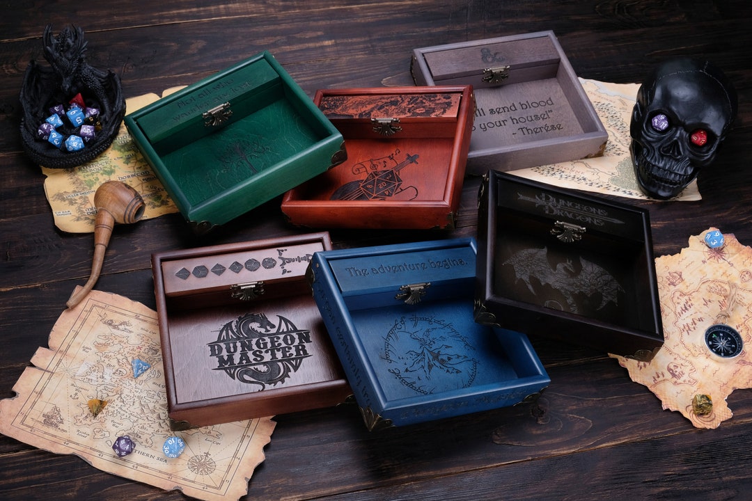 Dnd Dice Tray Wood Custom Dice Box and Storage Dice Tray Dnd Tray ...