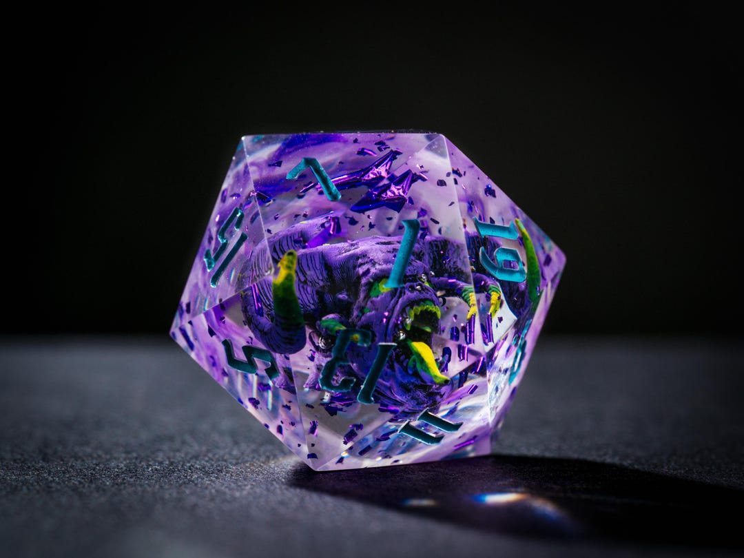 Demon Dice Set – Handmade Resin Dice With Horned Skull, Tentacles, Fire ...