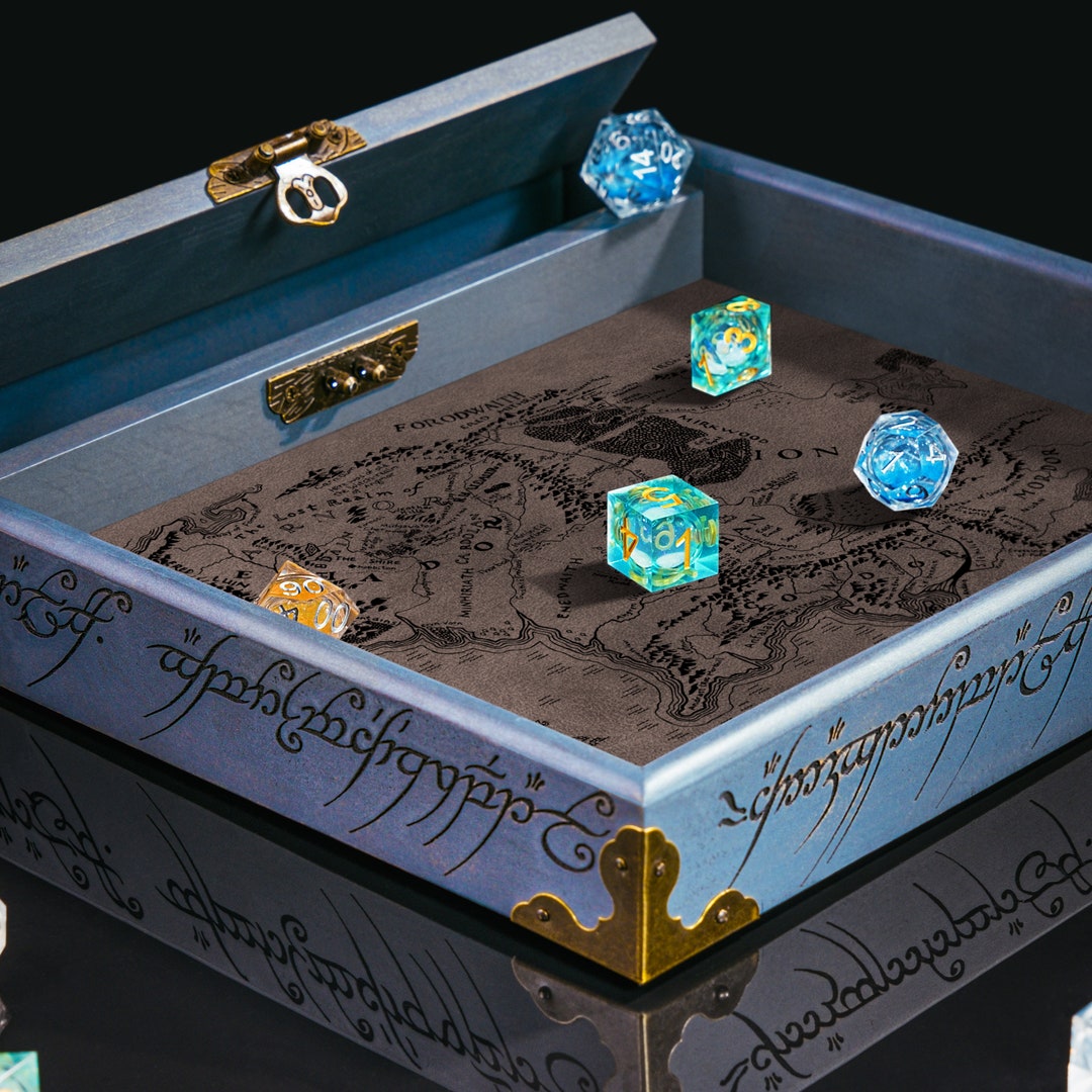 Dnd Dice Tray and Storage Wooden Made Dice Tray for D&D Game Dice Box ...