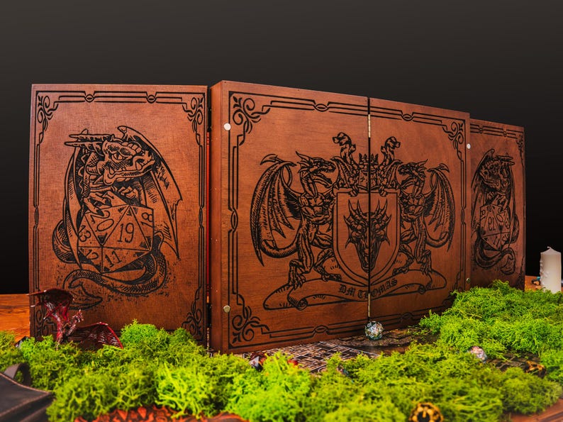 Wooden DM Screen for Dnd RPG Games – Custom Dungeon Master Screen With ...