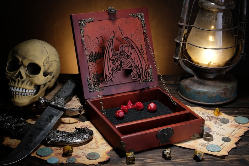 Dnd Dice Tower All in One Box Custom D&D Wood Tray for Dice Rolling ...