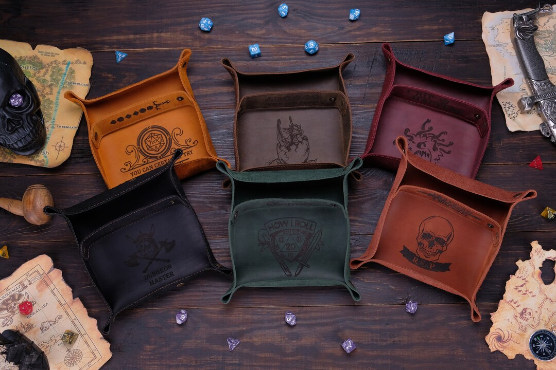Personalized Dice Tray Made of Leather, Rolling Dnd Tray With Custom ...