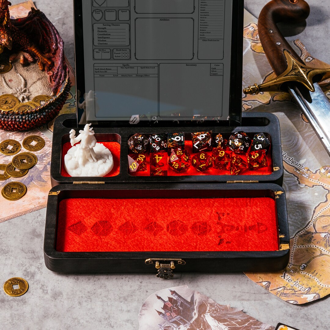 Dnd Vault Tray Old Wood Burn Style D&D Box Unique Design and Engraving ...